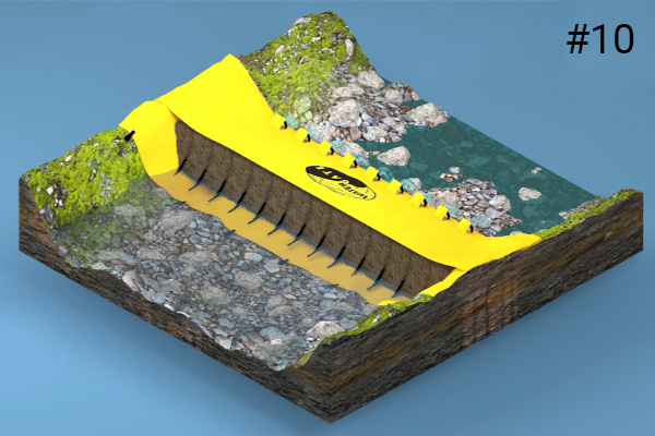 Settling dam and fine material filter (particles suspended in water ...